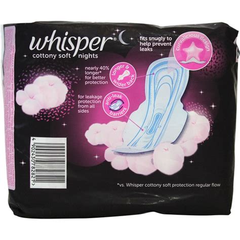 Whisper Napkin Cottony Clean Extra Long With Wings 10pcs Shopee Philippines