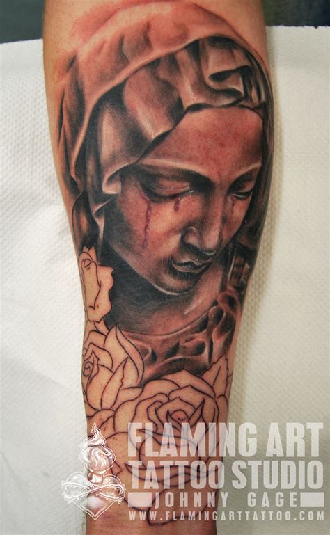 Crying Virgin Mary Tattoo