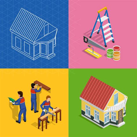 Renovation Isometric Concept Icons Set 480393 Vector Art At Vecteezy