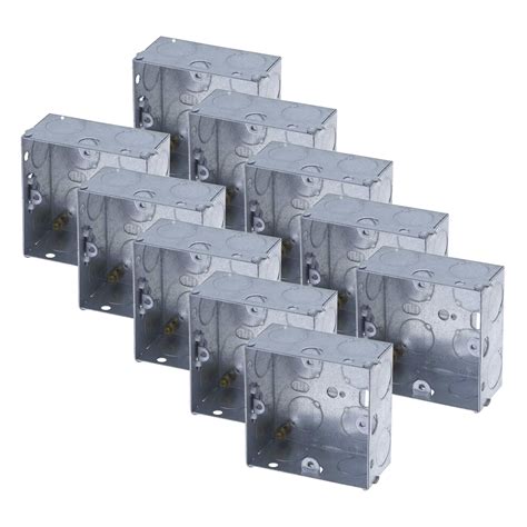Buy 10x Pack 1 Gang Single 35mm Metal Back Box Electrical Socket Switch Recessed Wall Pattress