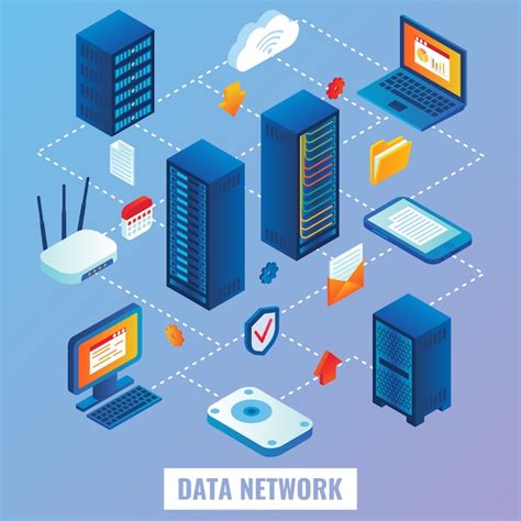 Premium Vector Cloud Network Flat Isometric
