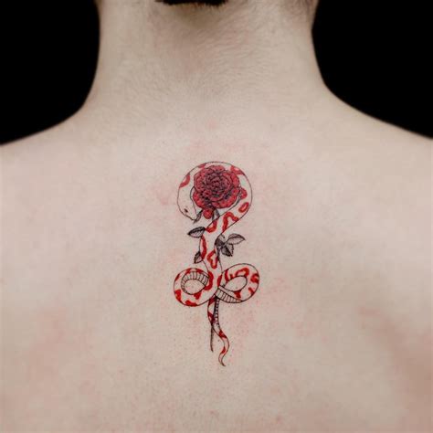 🌹🐍🌹 장미와 뱀 타투 타투도안 그림 드로잉 일러스트 뱀타투 꽃타투 컬러타투 감성타투 홍대