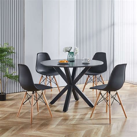 George Oliver 5pieces Dining Set Table Metal Leg Dining Table For 4 6