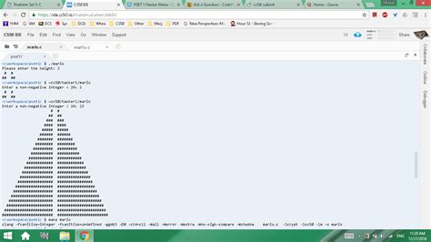 Pset1 PSET 1 Hacker Mario CS50 Stack Exchange