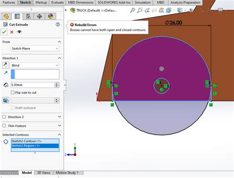 Why Doesnt Let Me Extrude Cut Rsolidworks