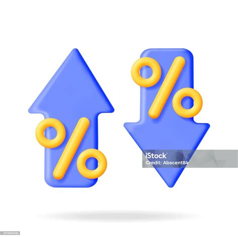 3d 화살표 위아래 화살표 백분율 기호 0명에 대한 스톡 벡터 아트 및 기타 이미지 0명 3차원 형태 가격 Istock