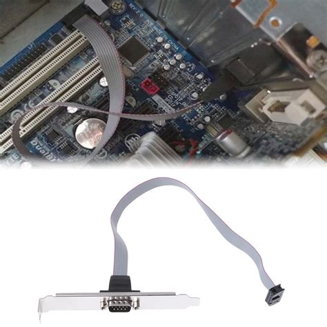 Serial 9 Pin DB9 RS232 Motherboard Com Port Ribbon Cable Connector Bracket New Shopee Malaysia