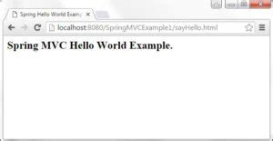 Spring Mvc Hello World Tutorial W Schools