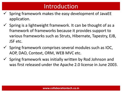 Introduction To Spring Framework Pptx