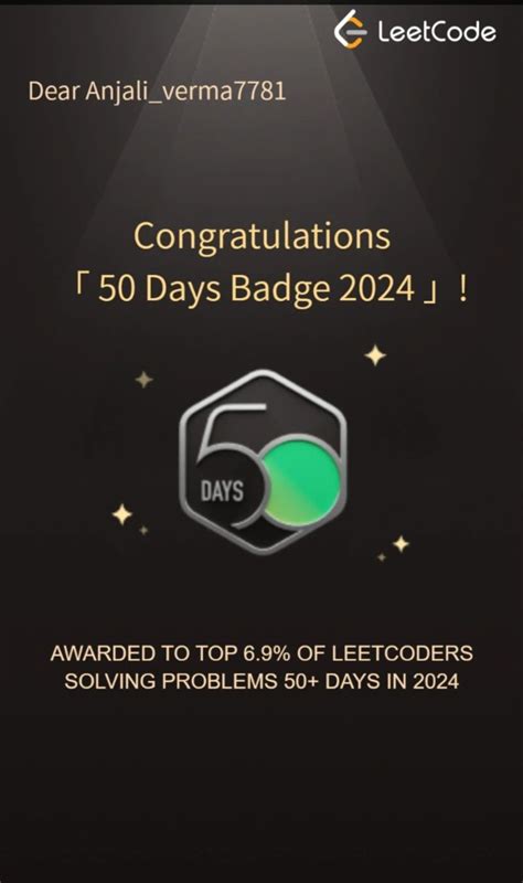 anjali verma on linkedin leetcode codingchallenge learning 50daybadge programming