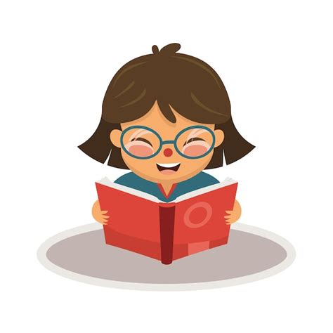 어린이 책 읽기 개념 일러스트레이션 프리미엄 벡터