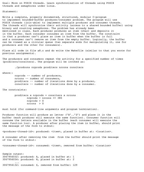 Goal More On Posix Threads Learn Synchronization Of