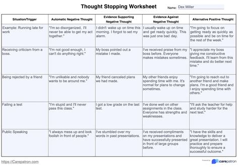 Thought Stopping Worksheets And Example Free Pdf Download Thought Stopping Worksheets And Example Free Pdf Download