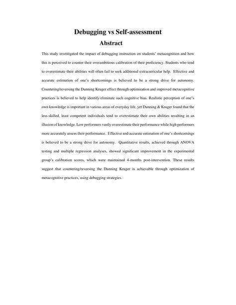 Pdf Debugging Vs Self Assessment