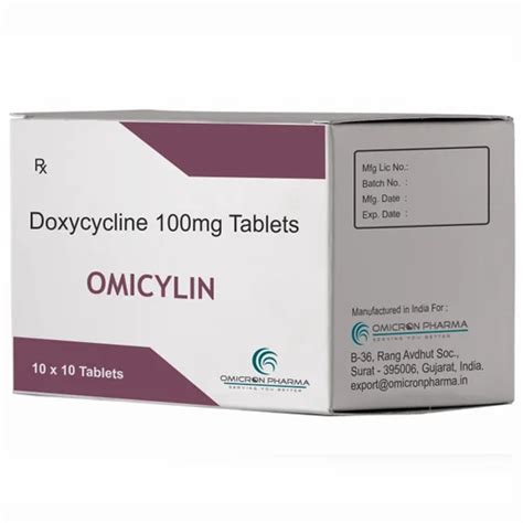 Doxycycline 100 Mg Tablet Packaging Size 10x10 At Best Price In Surat