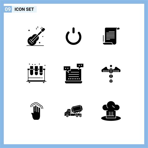 Modern Set Of 9 Solid Glyphs And Symbols Such As Ai Lab Decree Tubes Chemistry Editable Vector