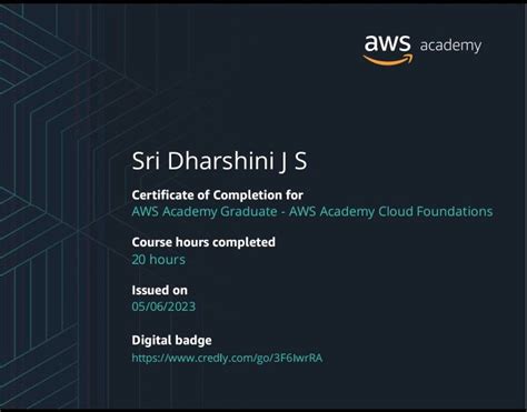 Sri Dharshini J S On Linkedin Aws Cloudcomputing Skcet