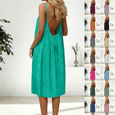 Backless Cami Dresses For Women Summer 2026 Sleevelesss Long Open Back