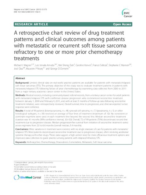 Pdf A Retrospective Chart Review Of Drug Treatment Patterns And Clinical Outcomes Among