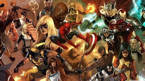 Download Digital Artwork Of Marvel Superheroes Wallpaper