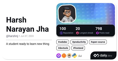 Harsh Narayan Jha Harshnj Dailydev