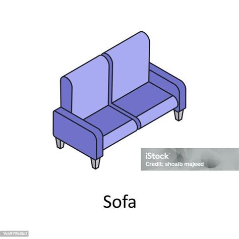 소파 벡터 아이소메트릭 채워진 개요 디지털 또는 인쇄 프로젝트를 위한 아이콘입니다 0명에 대한 스톡 벡터 아트 및 기타 이미지 0명 가구 가정 생활 Istock