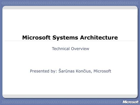 PPT Microsoft Systems Architecture PowerPoint Presentation Free Download ID