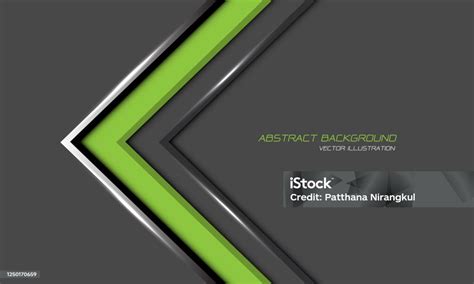 텍스트 디자인 현대 미래 배경 벡터 일러스트와 회색 빈 공간에 추상 녹색 화살표 실버 라인 방향 0명에 대한 스톡 벡터 아트 및 기타 이미지 Istock