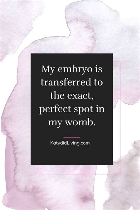 Embryo Transfer Affirmations Ivf Positive Affirmations Katydid Living