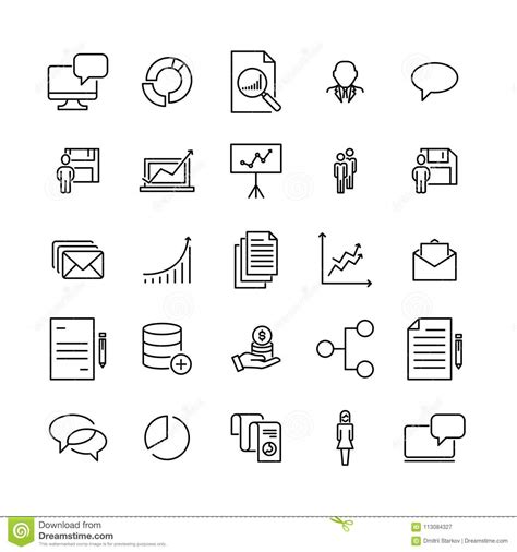Simple Set Of Teamwork Related Outline Icons Stock Vector Illustration Of Businessman