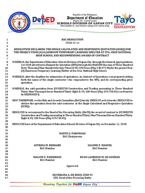 2 Bac Resolution Single Calculated And Responsive Quotation Temp