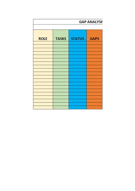 Quick Gap Analysis In Ms Excel Templates At