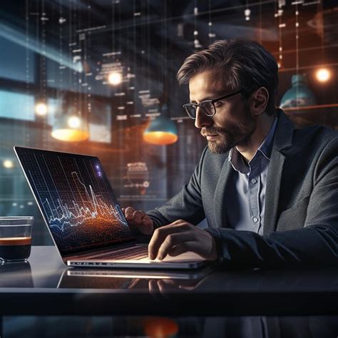 Premium Photo Data Scientist Programmer Using Laptop Analyzing