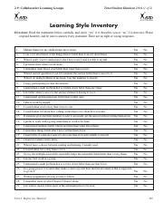 Exploring Learning Styles Through Inventory Course Hero