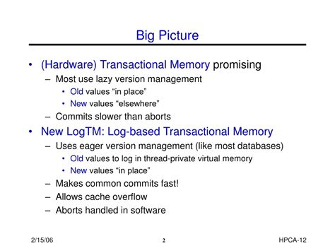 Ppt Logtm Log Based Transactional Memory Powerpoint Presentation