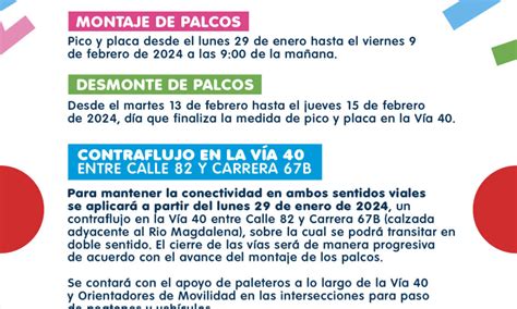Por Una Mejor Movilidad En Carnaval Este Es El Pico Y Placa Para Particulares En La Vía 40 A