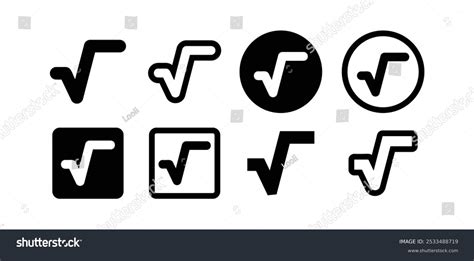 Set Square Root Symbol Icon Vector Stock Vector Royalty Free