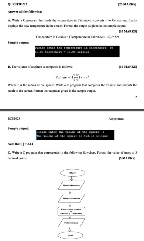 Solved Question 2 25 Marks Answer All The Following A