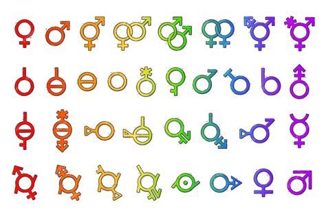 Colecciones De Símbolos De Género Signos De Orientación Sexual Vector