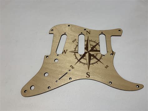 Usa Made Compass Points Rose Wood Pickguard For Stratocaster Reverb