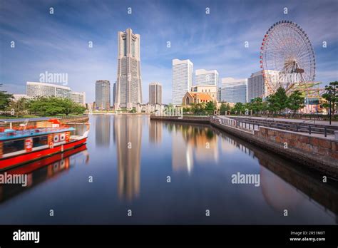 Yokohama Japan Cityscape Minato Mirai Waterfront Hi Res Stock
