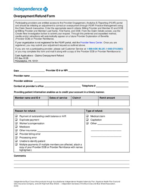 Overpayment Refund Form Pdf Fill Out And Sign Online Dochub