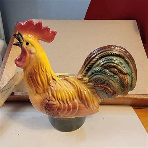 Vintage Pottery Rooster Planter Rooster Planters Vintage Pottery