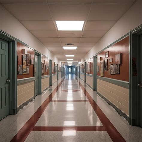Premium Ai Image School Corridor