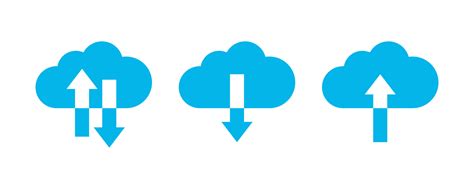 Collection Cloud With Arrow Line Icon Upload And Download Cloud Arrow Vector Symbols Vector