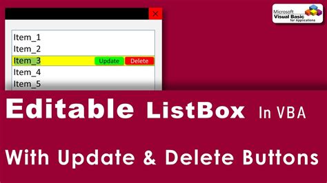 Empower Your Excel Interactive Listbox With Edit And Delete Features Editable Listbox