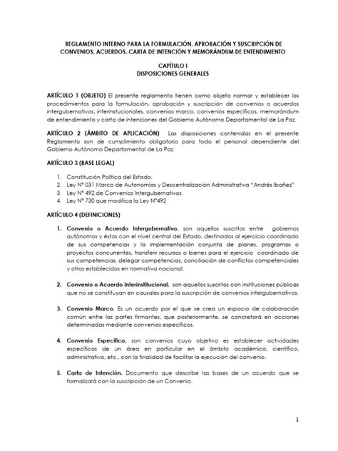 Reglamento Firma Convenios Gadlp Descargar Gratis Pdf Presupuesto