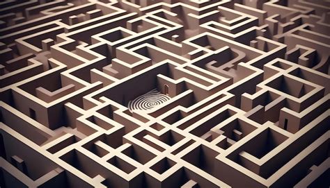premium photo complex wooden maze with a solution path leading to the