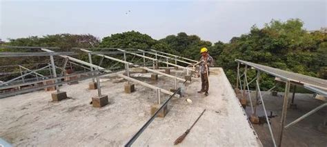 Modular Galvanized Iron Nes 3 Single Leg Solar Panel Mounting Structure Bearable Wind Speed