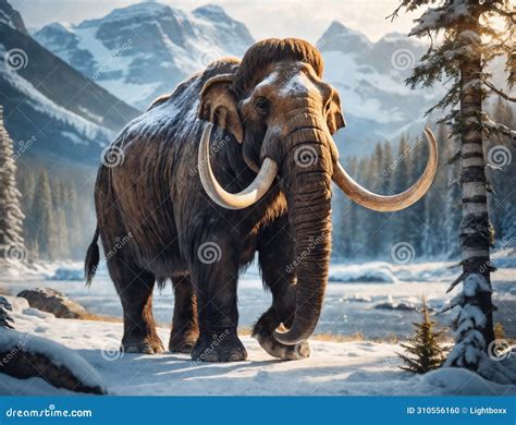 Prehistoric Wolly Mammoth An Ancient Giant Of The Ice Age Stock